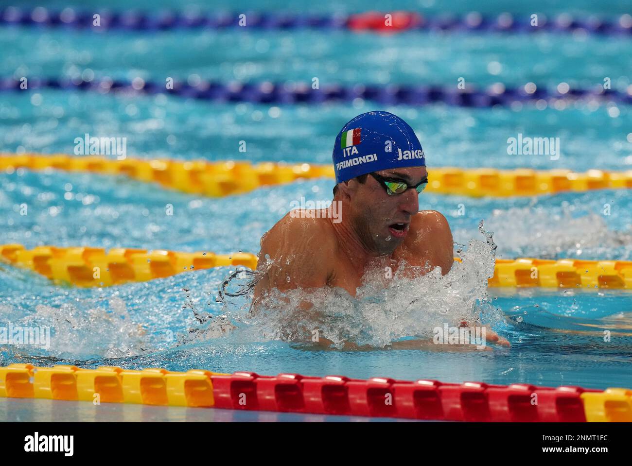 Italy's RAIMONDI Stefano competes during the Men's 100m Breaststroke ...