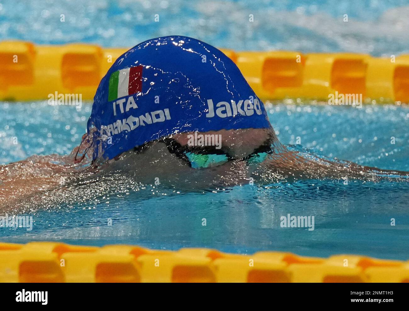 Italy's RAIMONDI Stefano competes during the Men's 100m Breaststroke ...