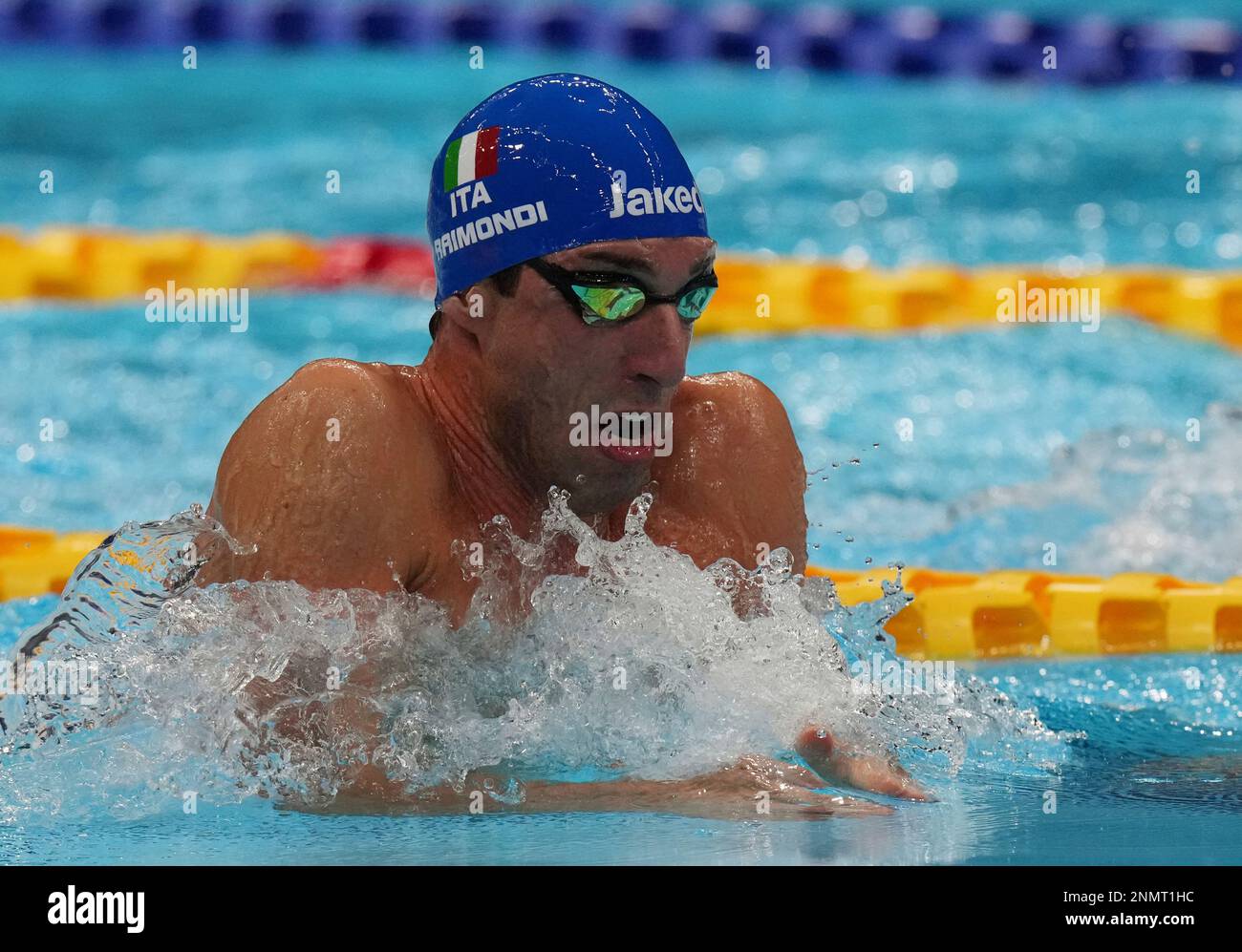 Italy's RAIMONDI Stefano competes during the Men's 100m Breaststroke ...