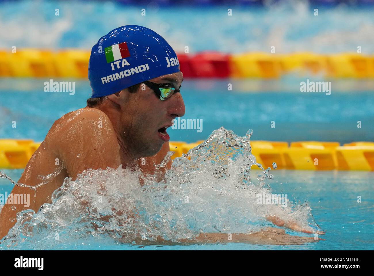Italy's RAIMONDI Stefano competes during the Men's 100m Breaststroke ...