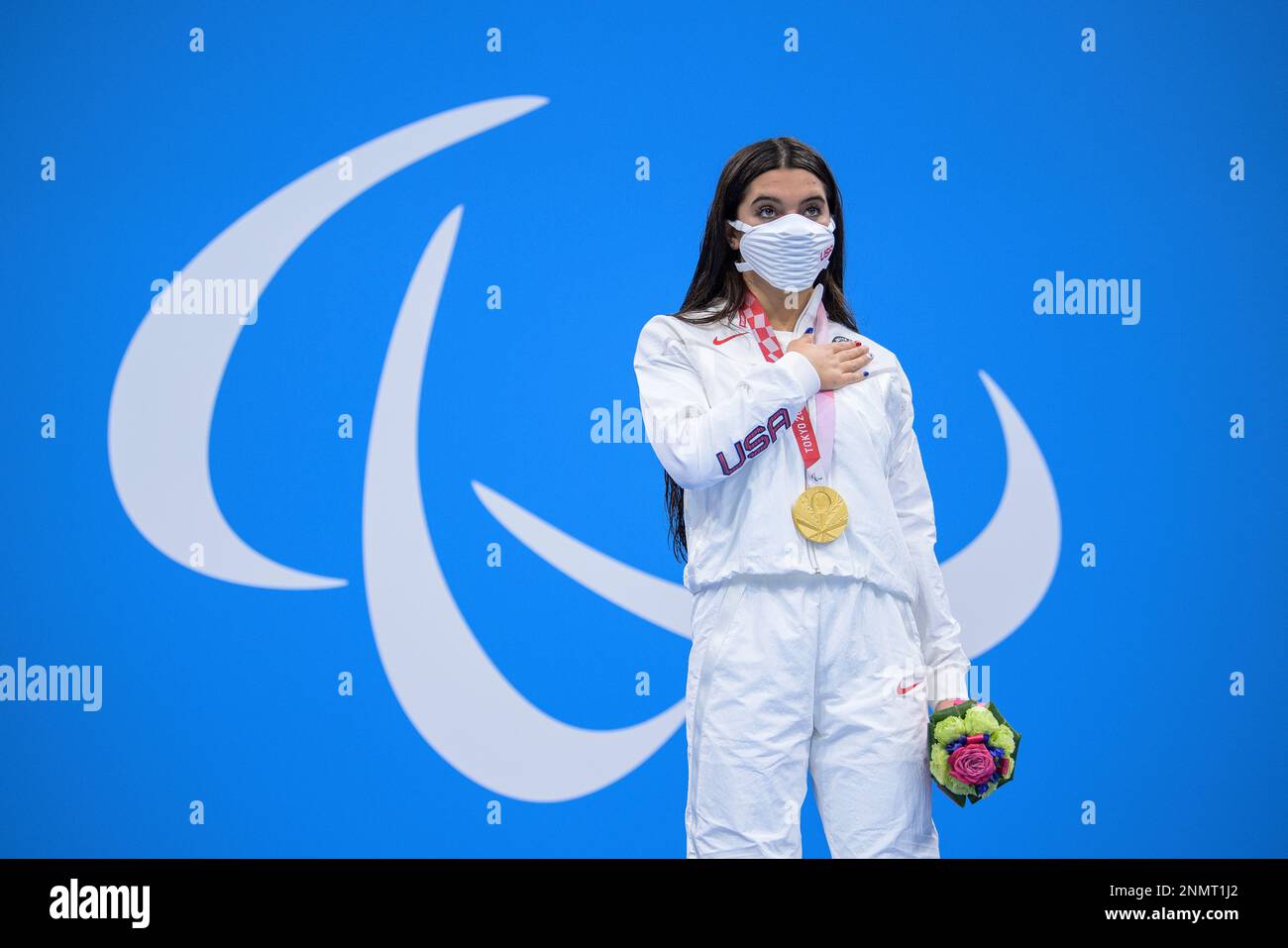 USA Gold medalist Anastasia Pagonis attends the Medal Ceremony for the ...
