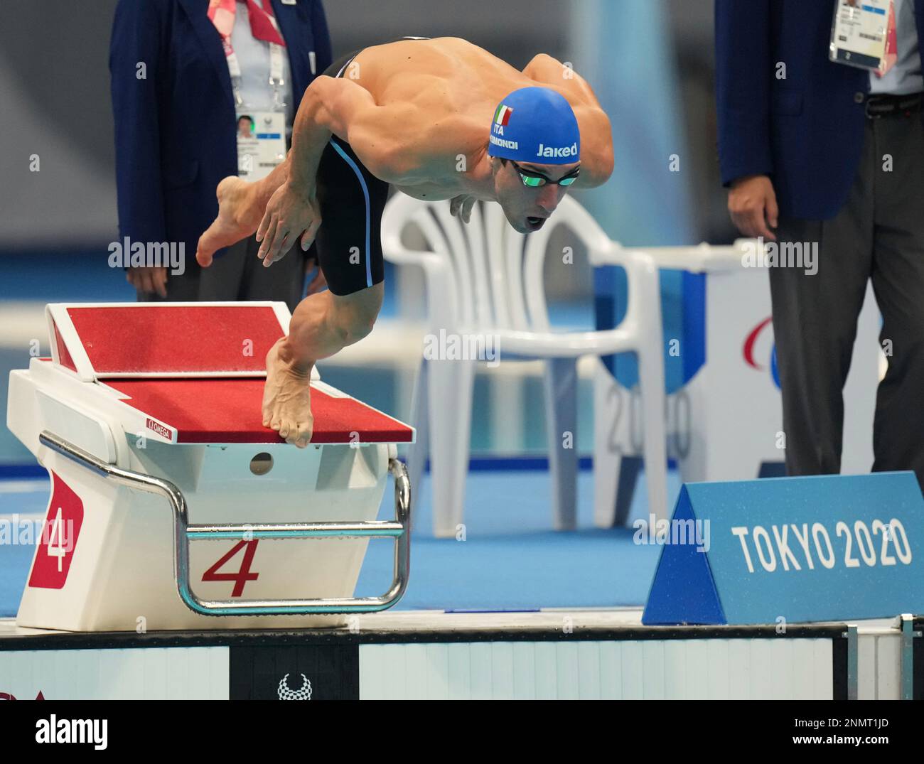 Italy's RAIMONDI Stefano competes during the Men's 100m Breaststroke ...