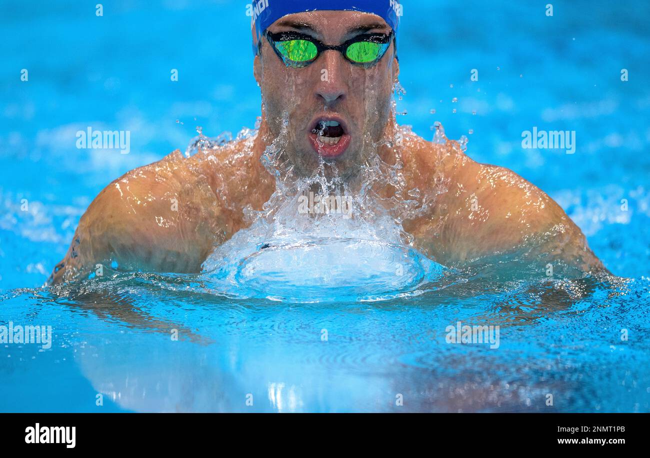 Italy's Stefano Raimondi competing in the Men's 100m Breaststroke SB9 ...