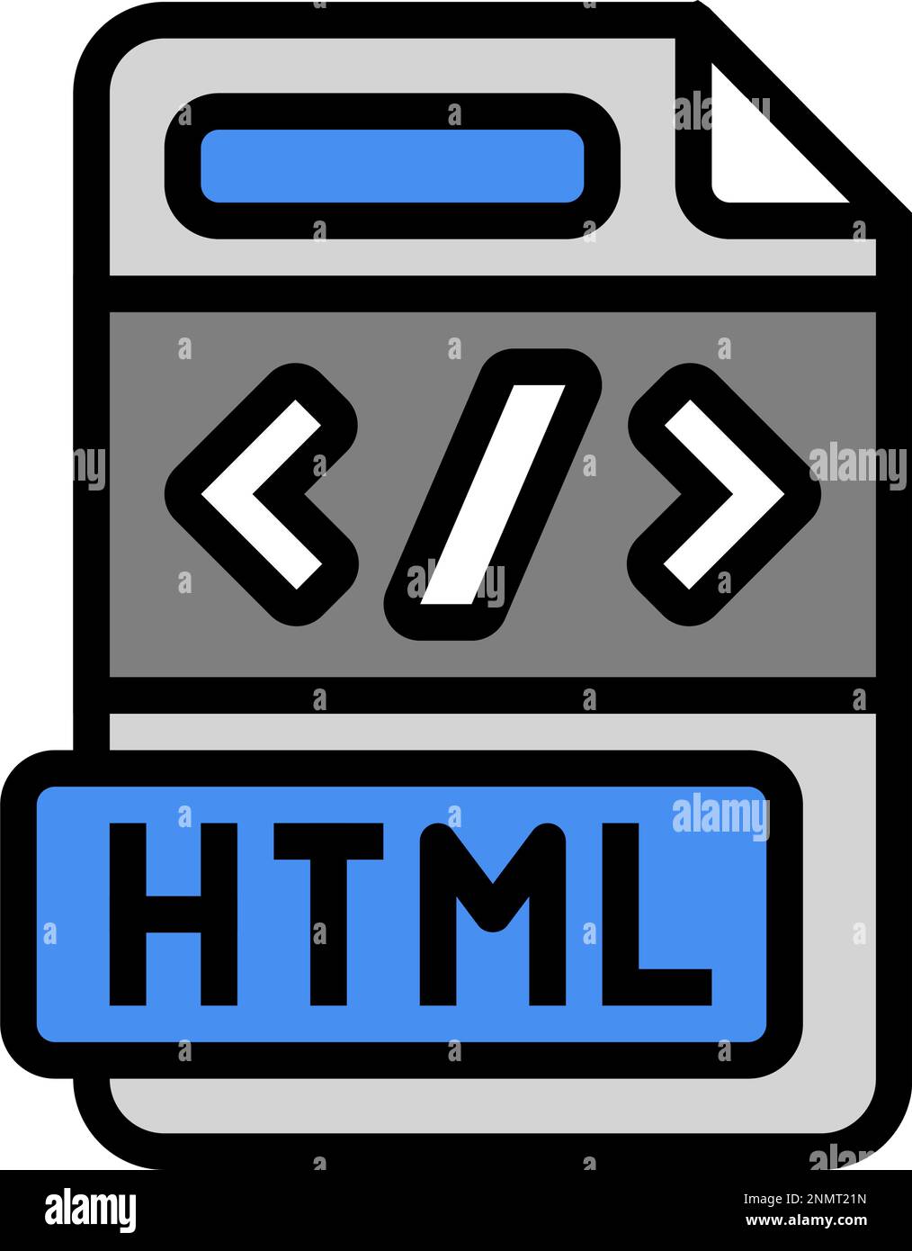 html file format document color icon vector illustration Stock Vector ...