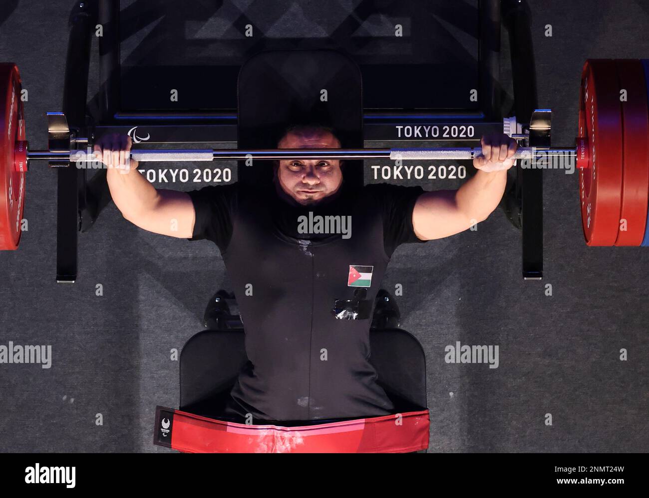 Jordan's QARADA Omar Sami Hamadeh prepares during the Powerlifting Men ...
