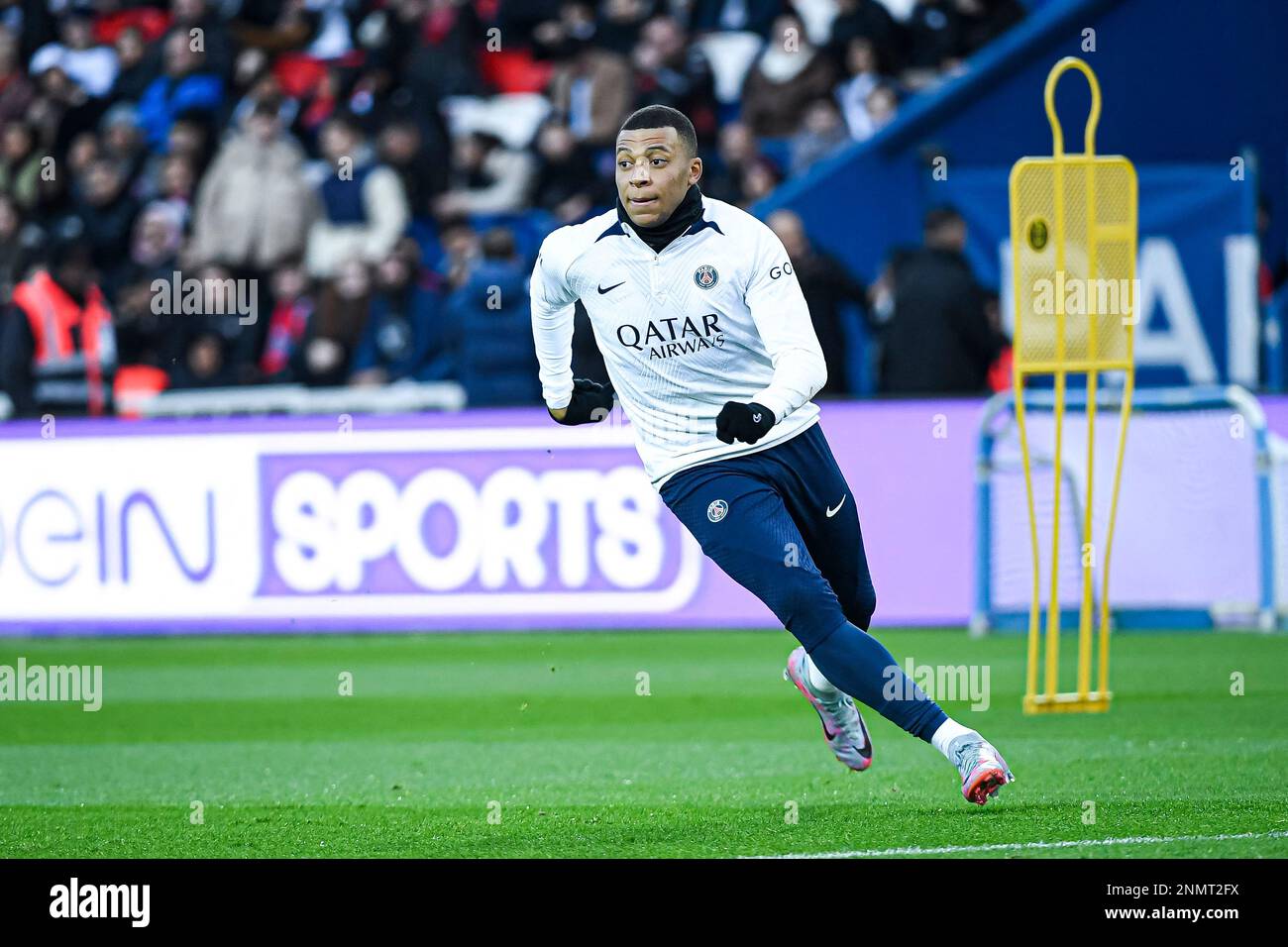 Kylian Mbappe during the public training of the Paris Saint-Germain ...