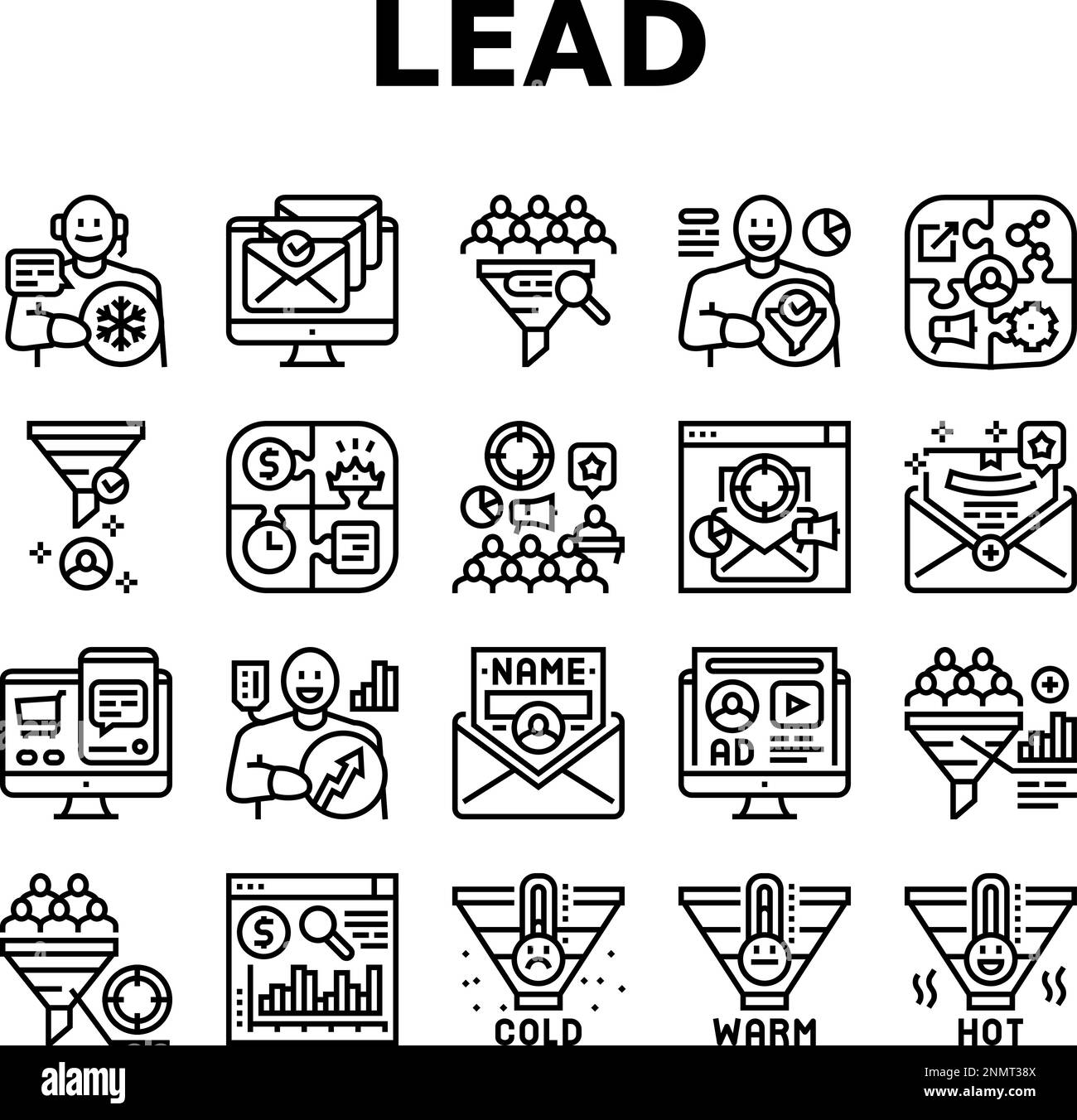 lead marketing generation icons set vector Stock Vector Image & Art - Alamy