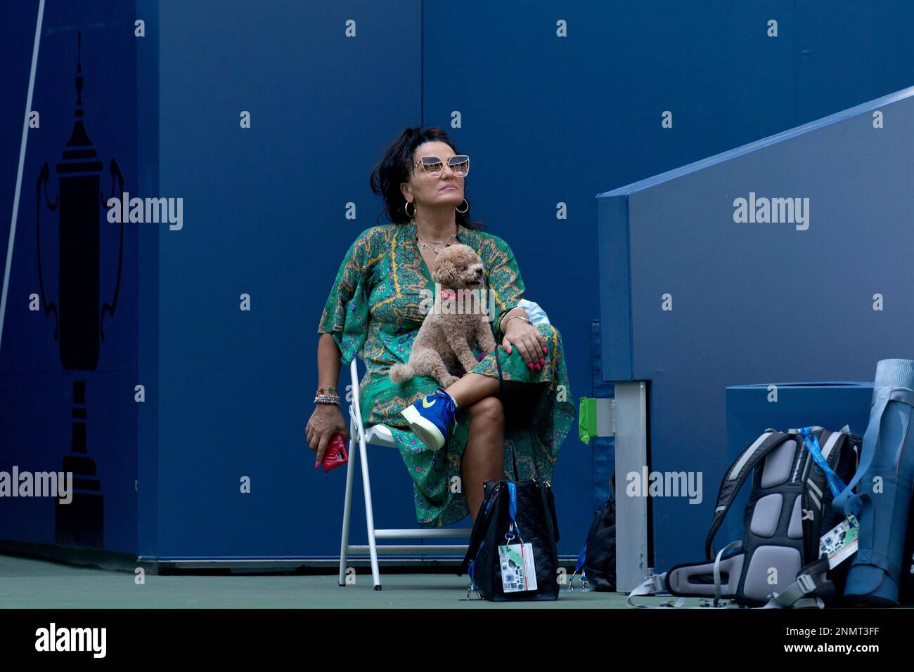 Bianca Andreescu's mother, Maria Andreescu, watches her practice with ...