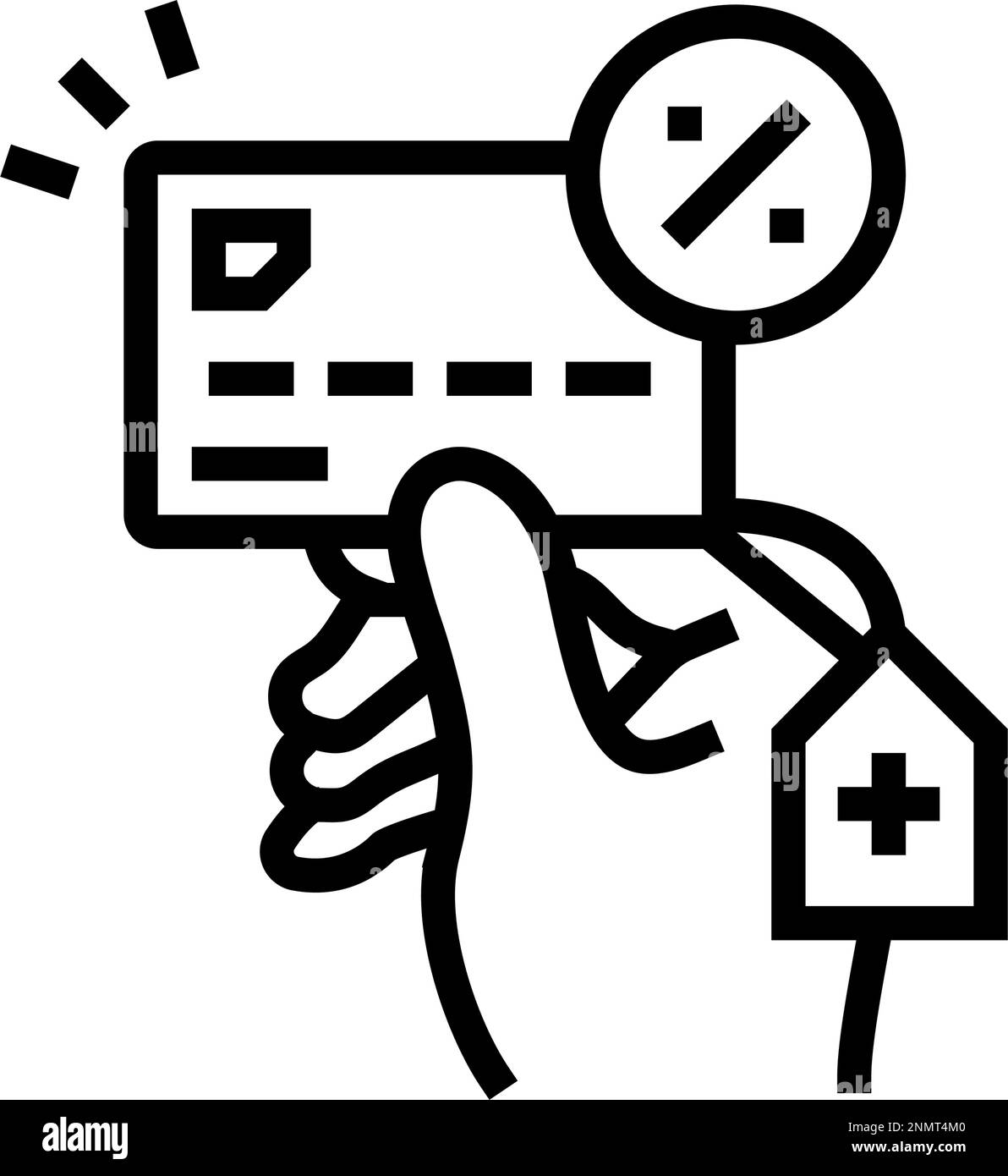 overdraft payment line icon vector illustration Stock Vector Image ...