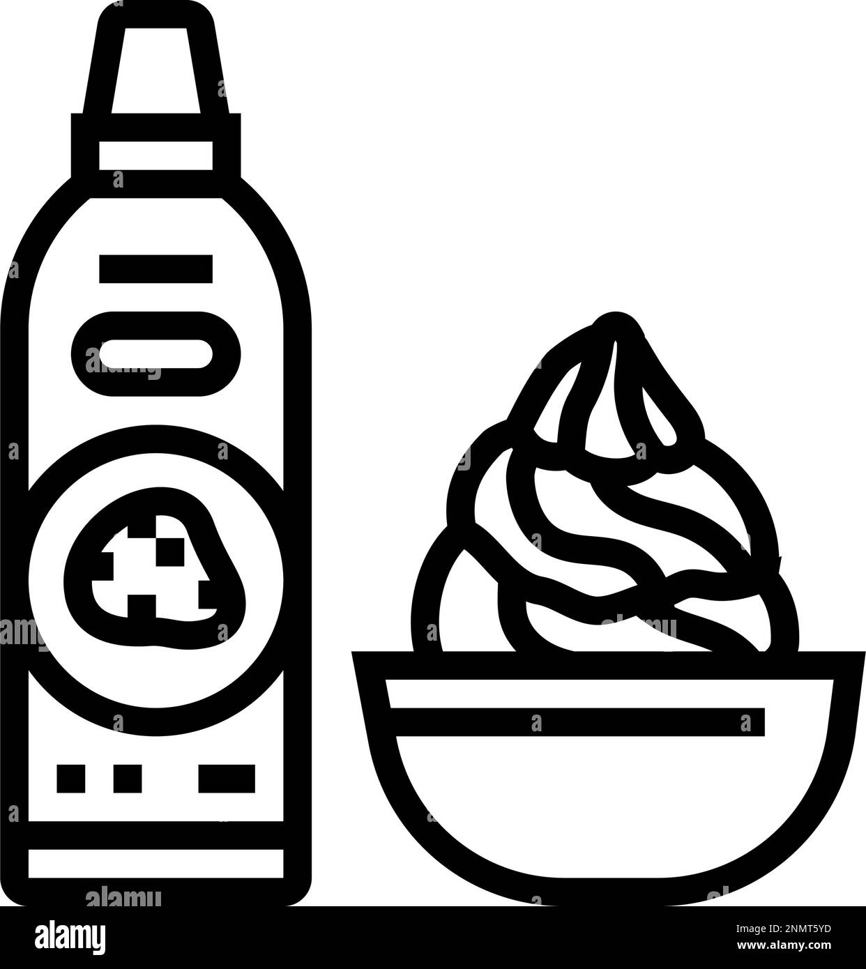 whipped cream milk product line icon vector illustration Stock Vector ...