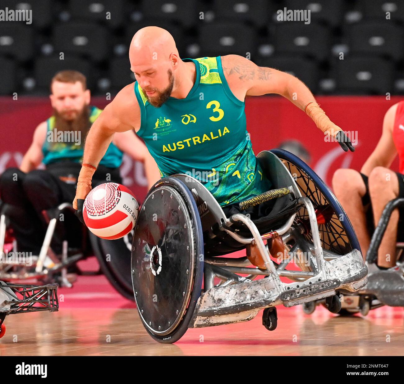 Australia's BATT Ryley competes during the Wheelchair Rugby Pool Phase ...