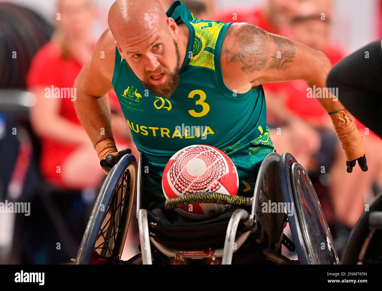 Australia's BATT Ryley competes during the Wheelchair Rugby Pool Phase ...