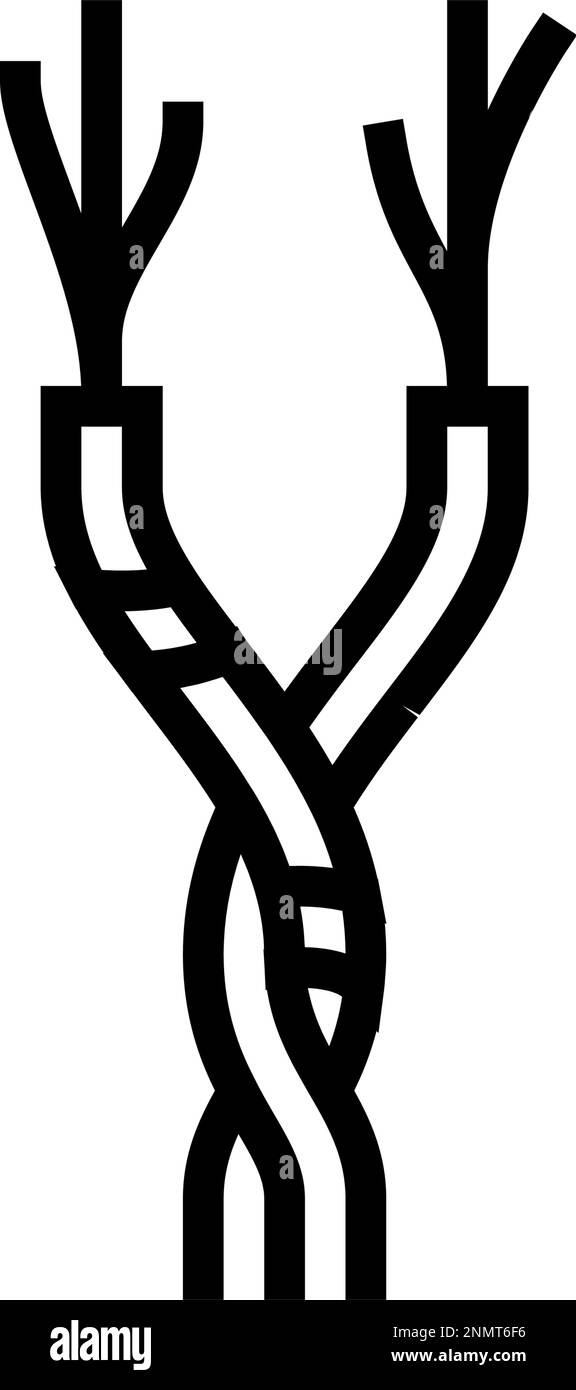 Twisted Pair Cable Line Icon Vector Illustration Stock Vector Image