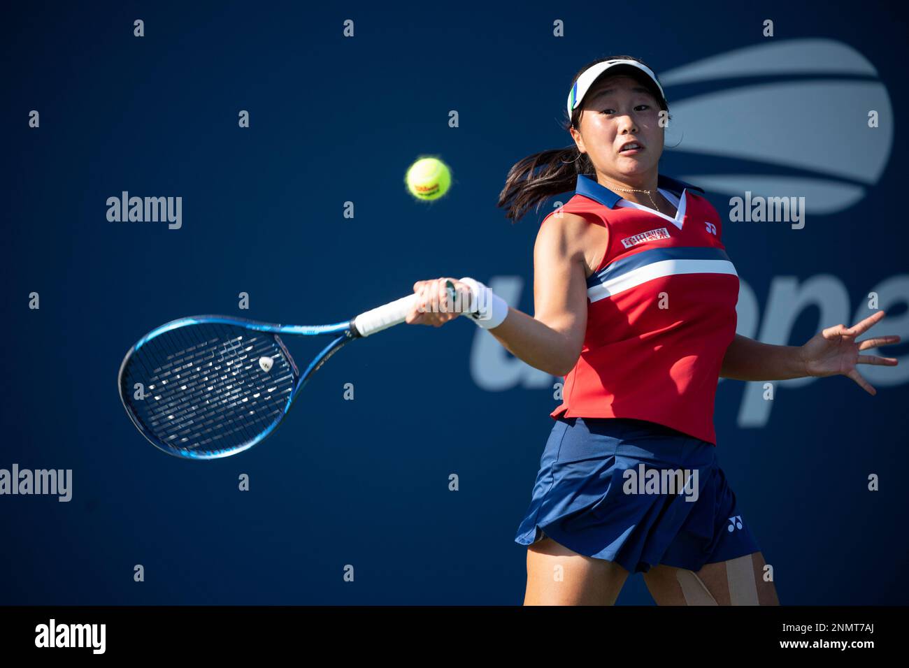 Yuki Naito in action during a qualifying match at the 2021 US Open ...