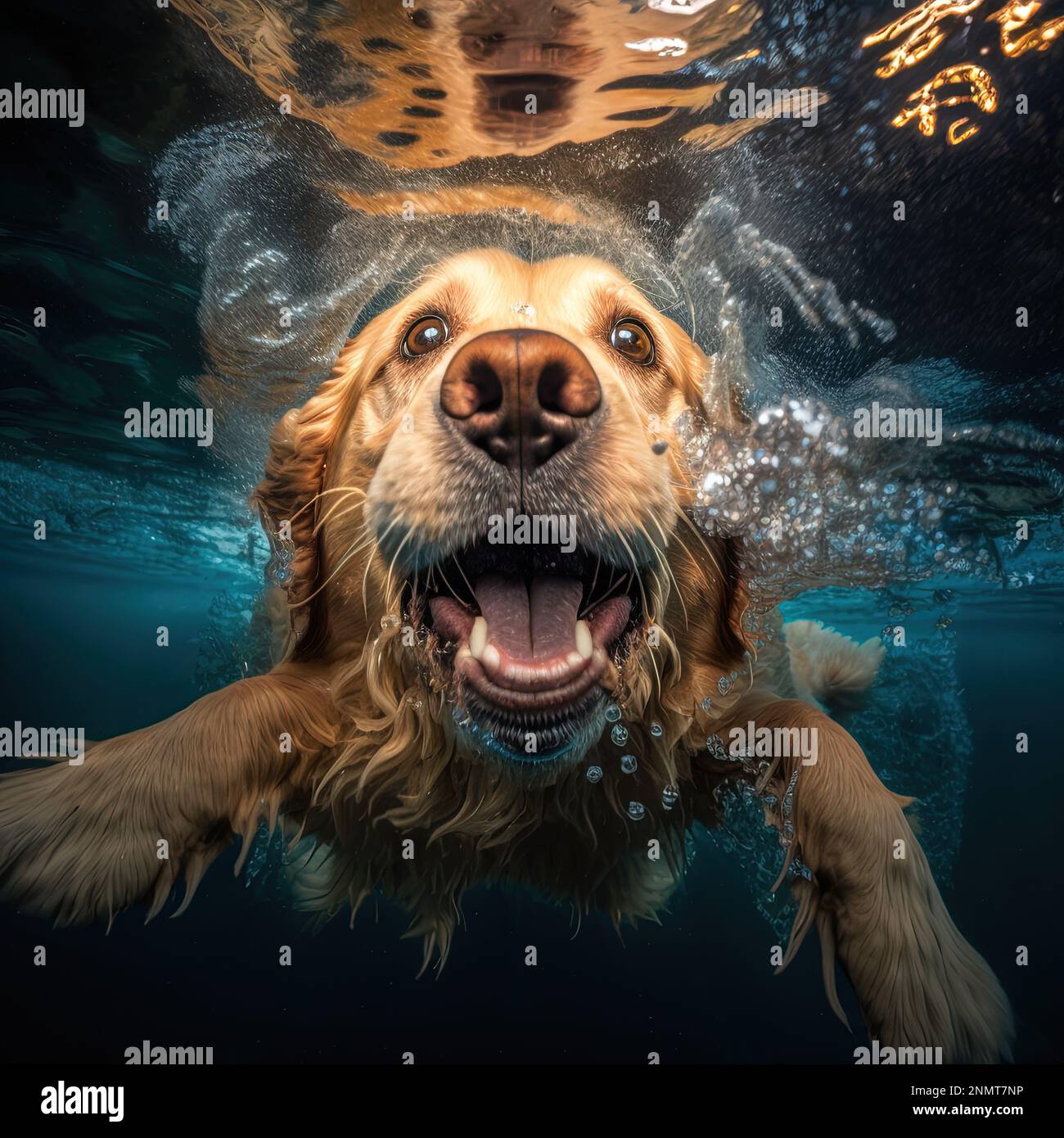 Dog diving underwater hi-res stock photography and images - Alamy