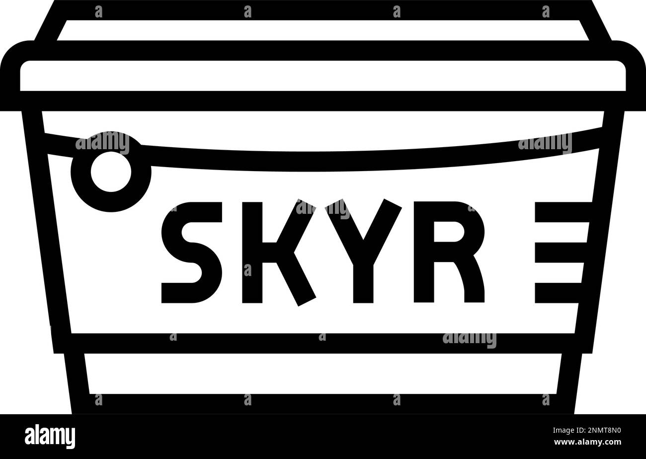 skyr milk product dairy line icon vector illustration Stock Vector ...
