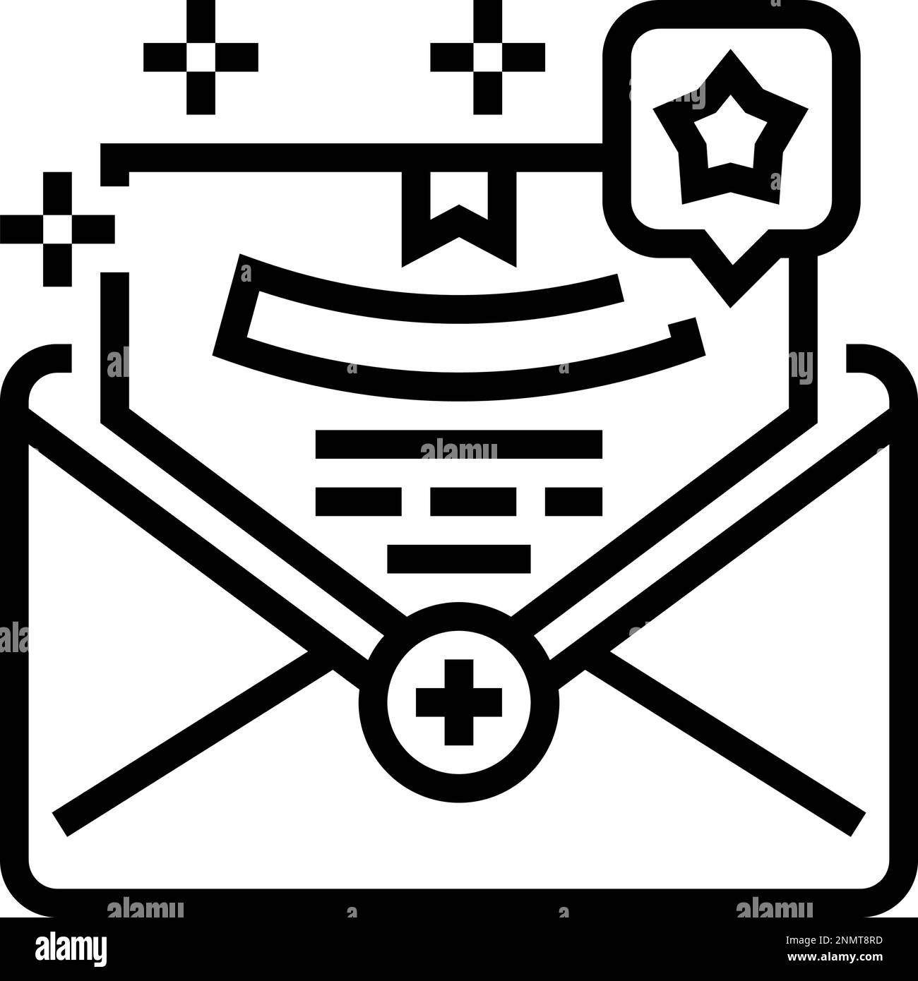 event triggered email line icon vector illustration Stock Vector Image ...