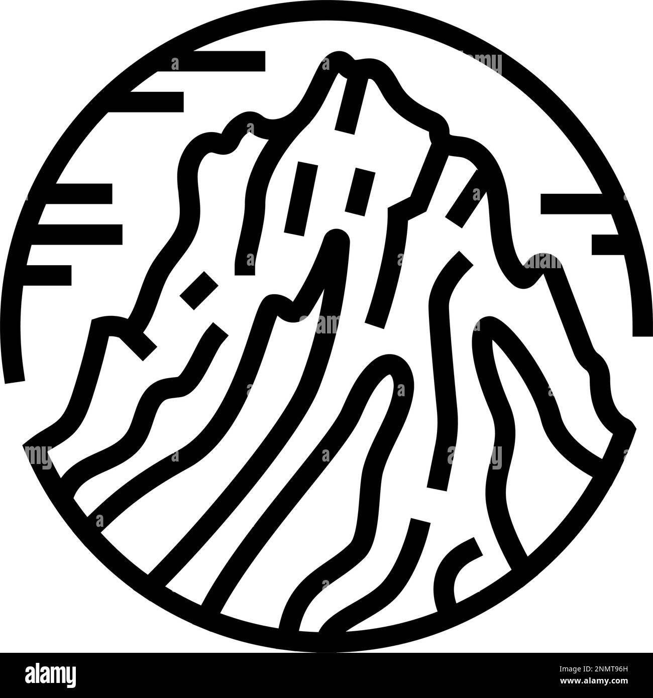 peak mountain landscape line icon vector illustration Stock Vector ...