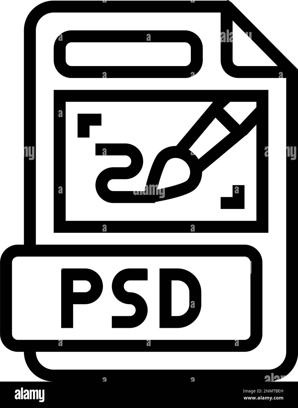 Psd File Format Document Line Icon Vector Illustration Stock Vector