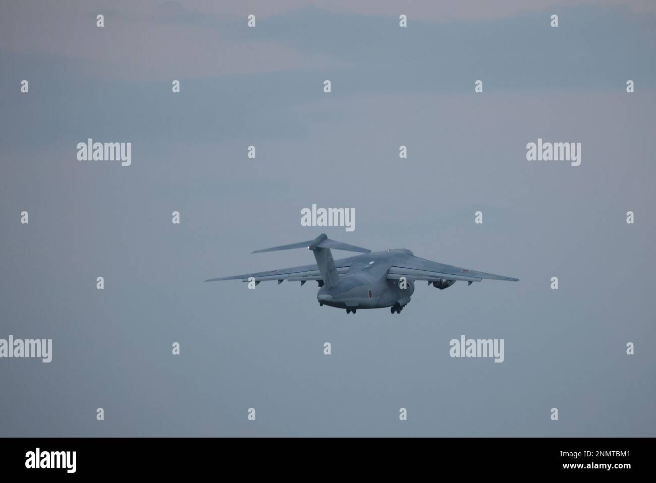 The Japan Self-defense Forces' C2 transport aircraft departs for ...
