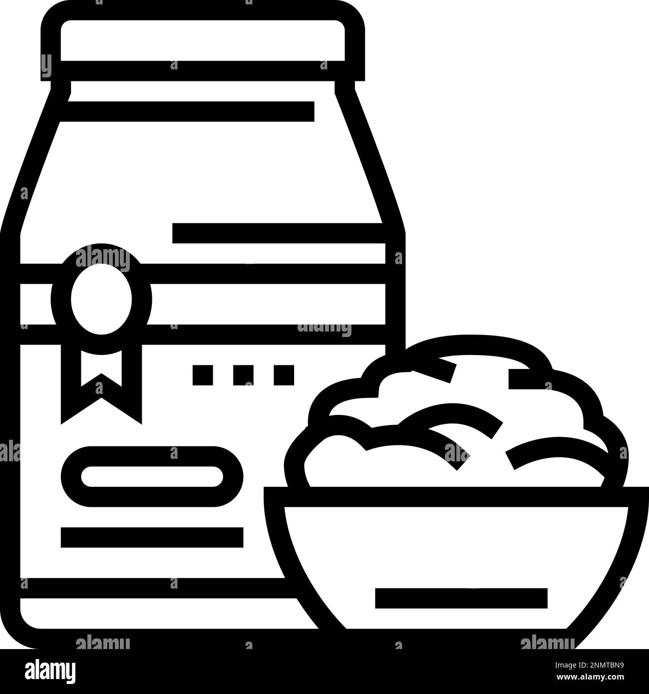 clotted cream milk product line icon vector illustration Stock Vector ...