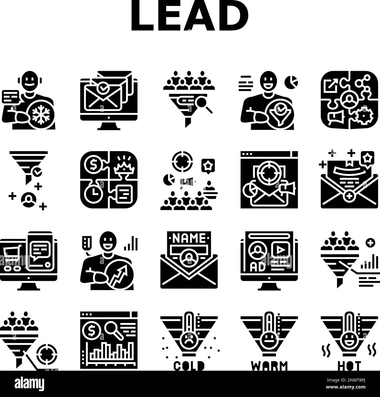 lead marketing generation icons set vector Stock Vector Image & Art - Alamy