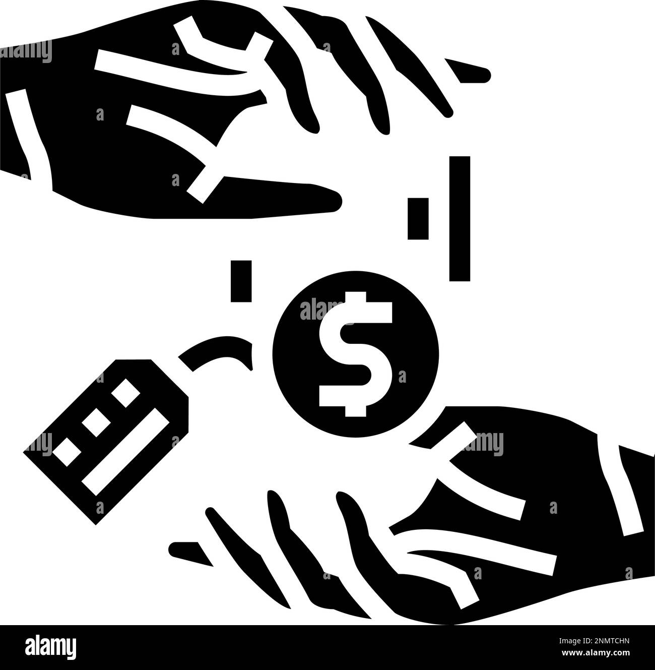 paying borrowed funds creditor glyph icon vector illustration Stock ...