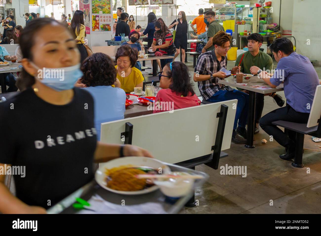 Customers eating at the ICC Pudu Food Court, Kuala Lumpur, Malaysia ...