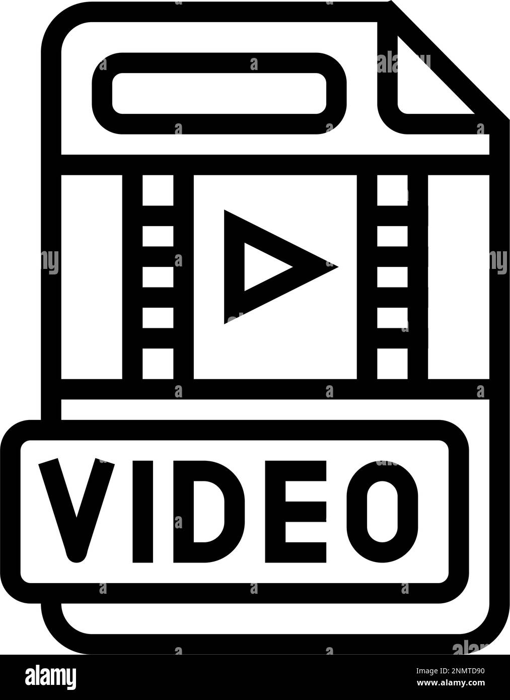 video file format document line icon vector illustration Stock Vector ...