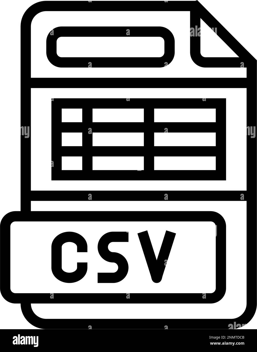 Csv File Format Document Line Icon Vector Illustration Stock Vector
