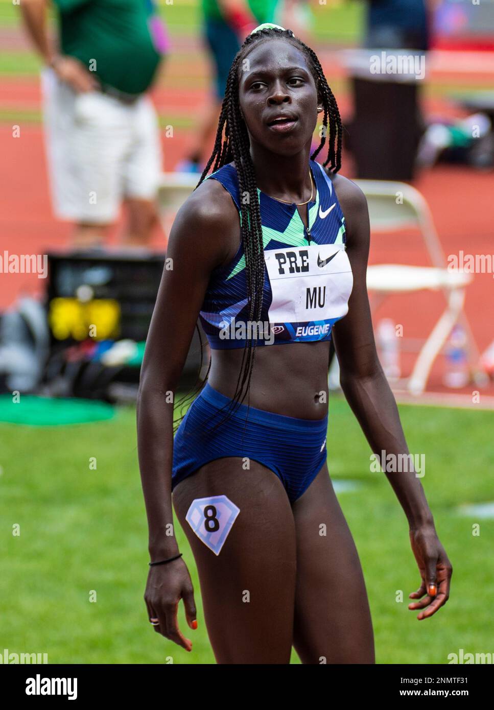 August 21, 2021 Eugene OR USA: Athing MU wins the womens 800 meters ...