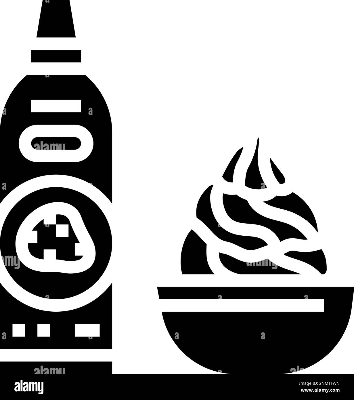 whipped cream milk product glyph icon vector illustration Stock Vector ...