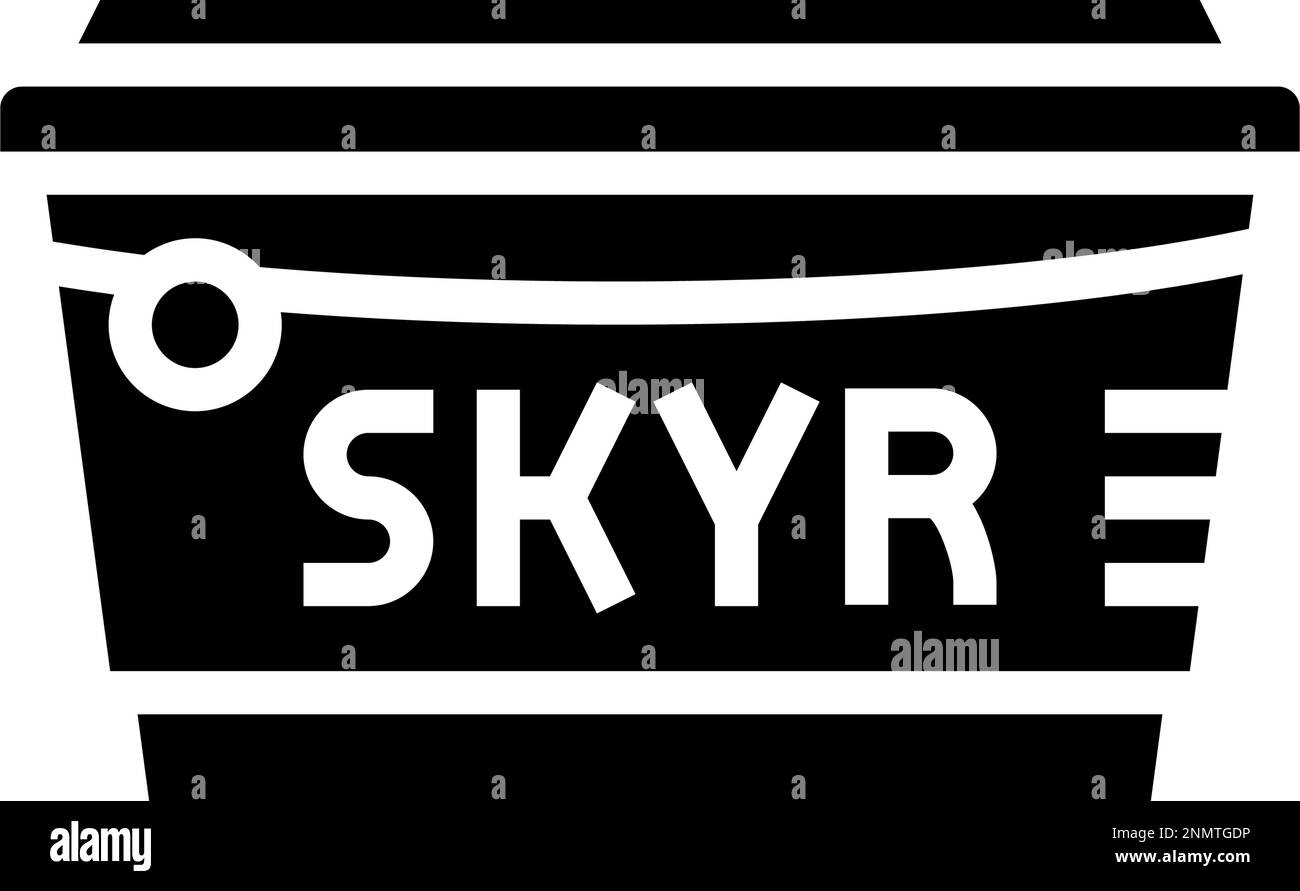 skyr milk product dairy glyph icon vector illustration Stock Vector ...
