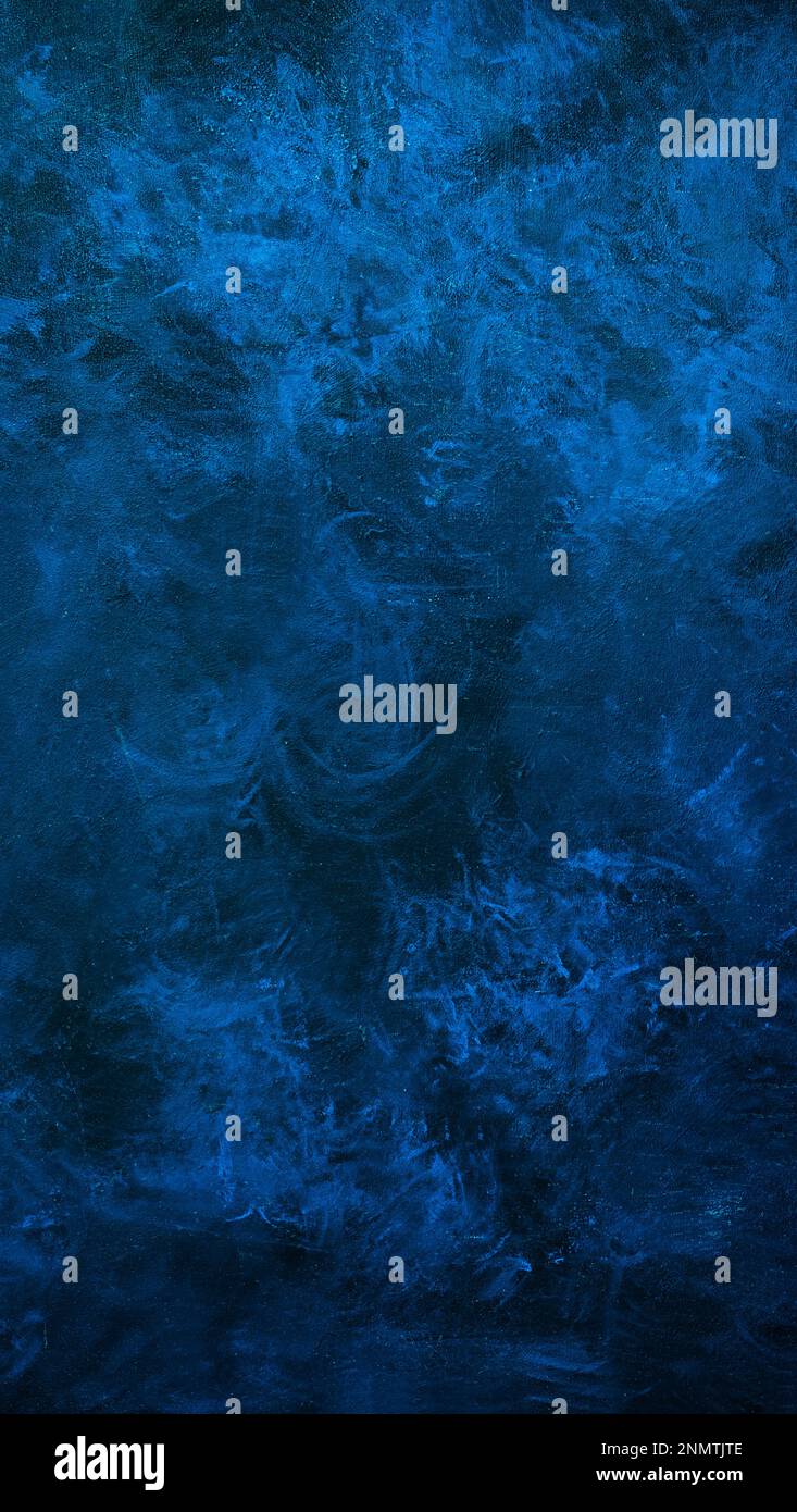Deep blue texture or background with stains, waves and grain elements ...