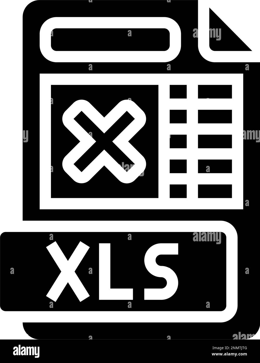 Xls File Format Document Glyph Icon Vector Illustration Stock Vector