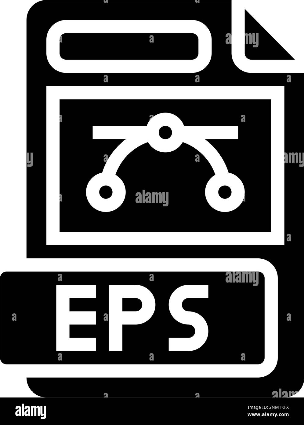 Eps File Format Document Glyph Icon Vector Illustration Stock Vector