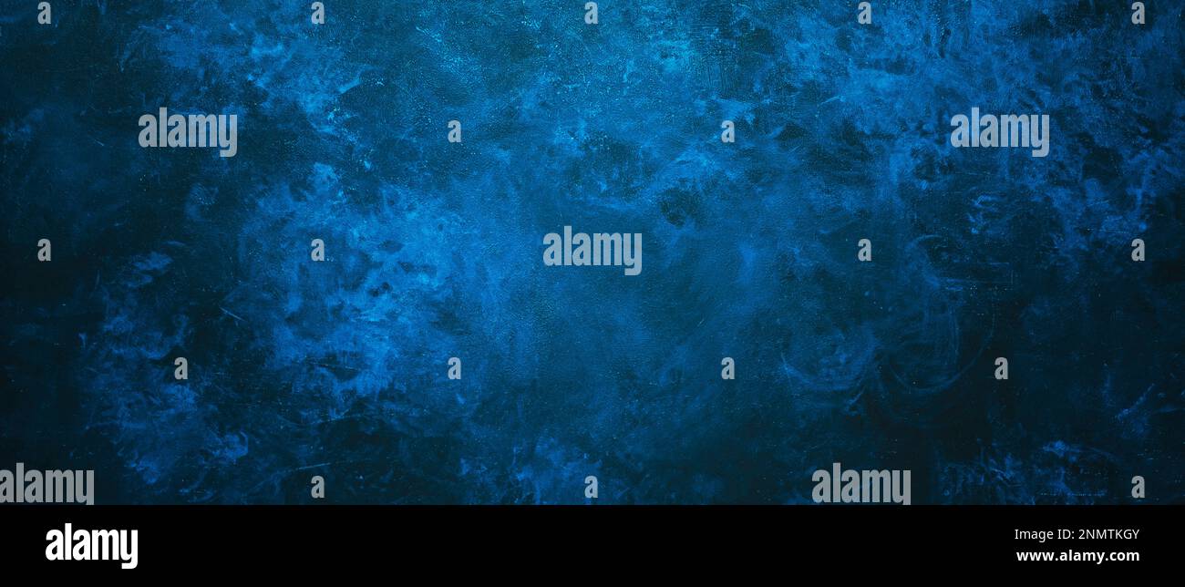 Deep blue texture or background with stains, waves and grain elements ...