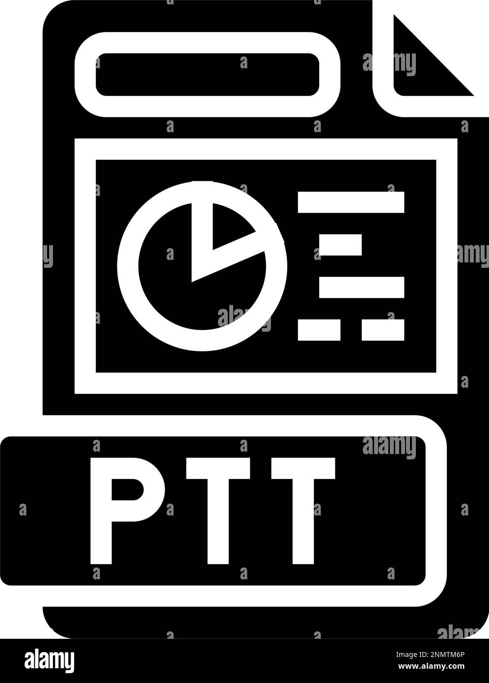 Ppt File Format Document Glyph Icon Vector Illustration Stock Vector
