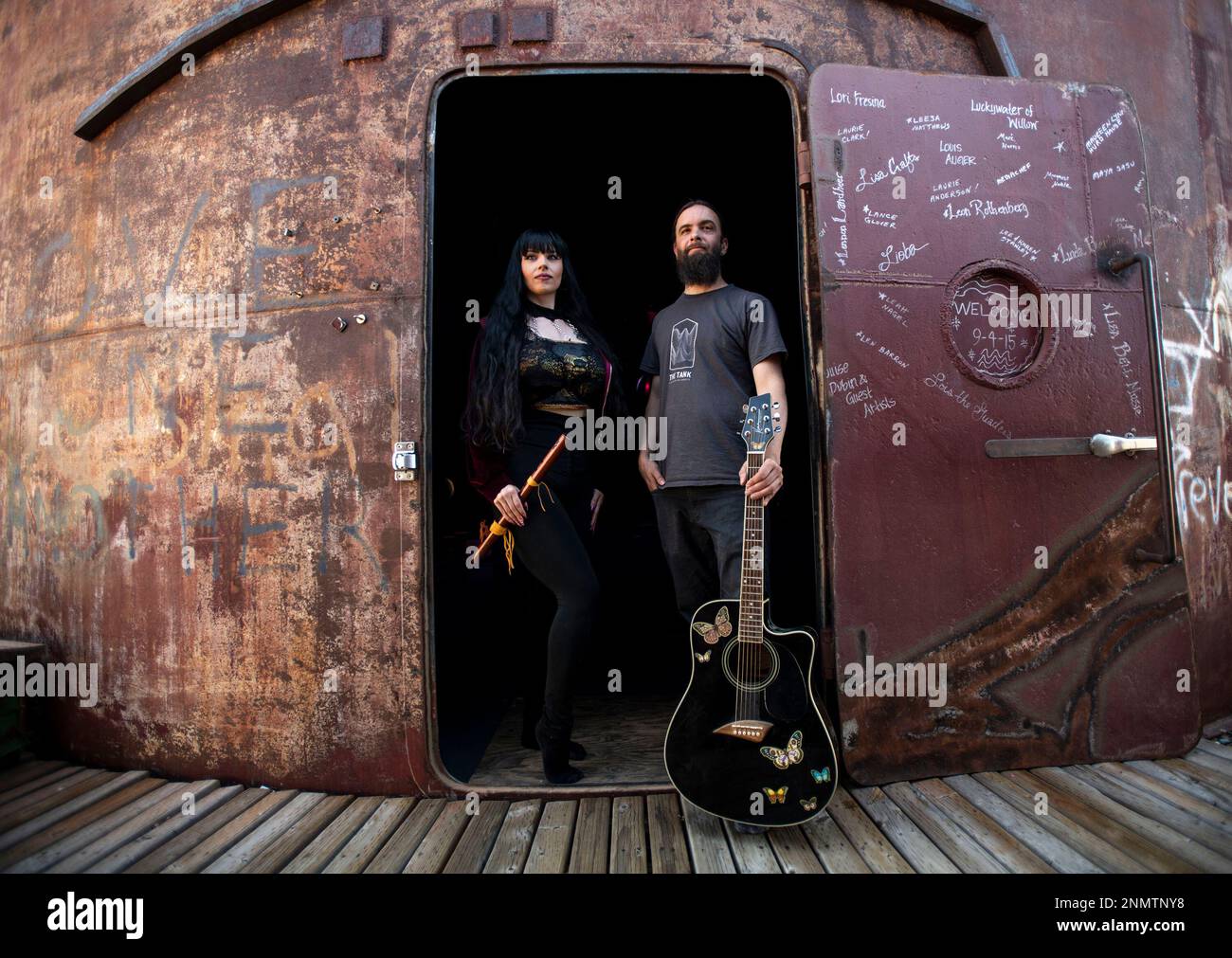 Musicians Samantha Wade and Michael Van Wagoner pose for a portrait at ...