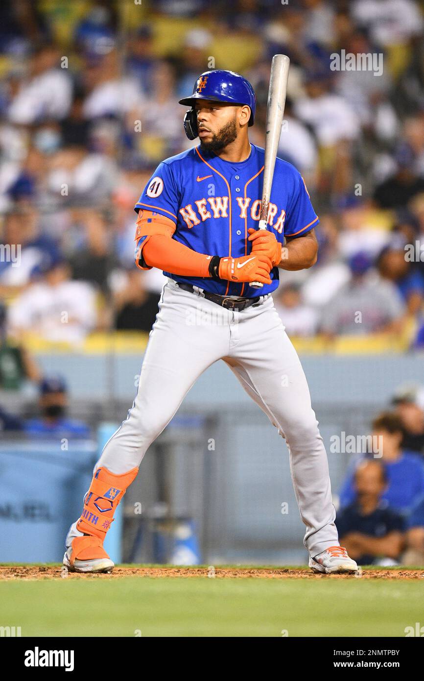 LOS ANGELES, CA - AUGUST 19: New York Mets left fielder Dominic Smith ...