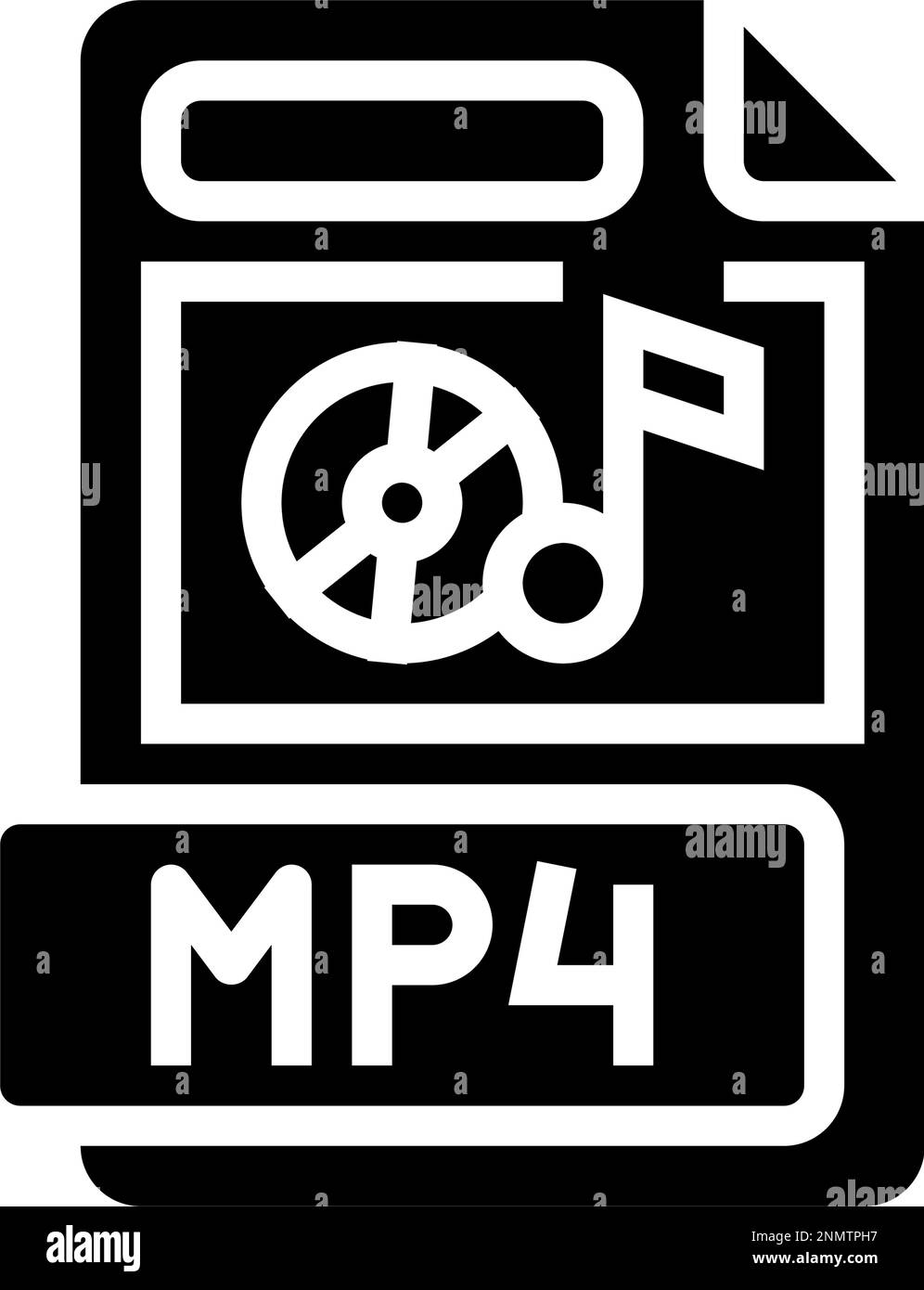 mp4 file format document glyph icon vector illustration Stock Vector ...