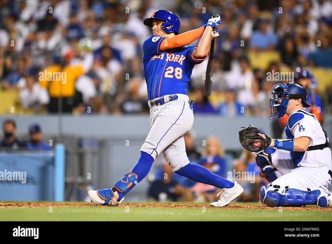 LOS ANGELES, CA - AUGUST 19: New York Mets third baseman J.D. Davis (28 ...