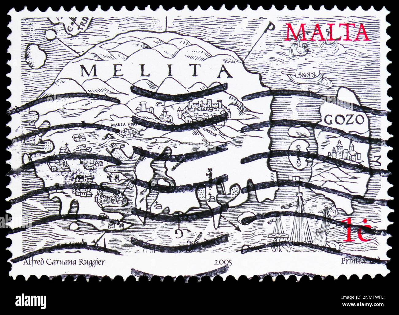 MOSCOW, RUSSIA - FEBRUARY 15, 2023: Postage stamp printed in Malta ...