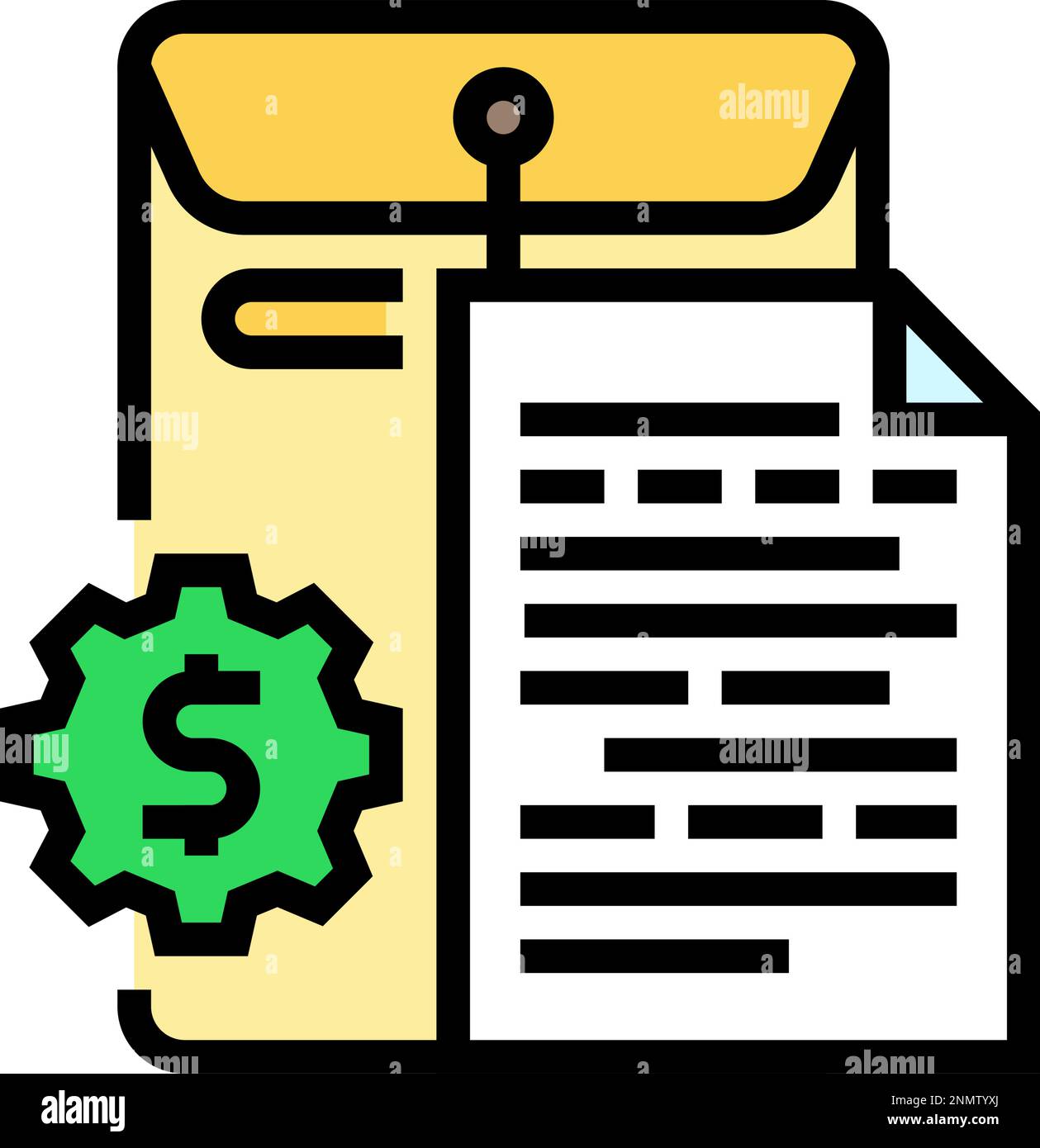 business document paper color icon vector illustration Stock Vector ...