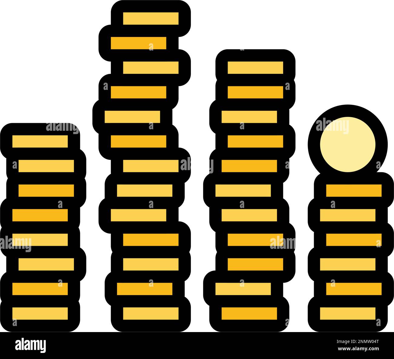stack cash bank coin color icon vector illustration Stock Vector Image ...