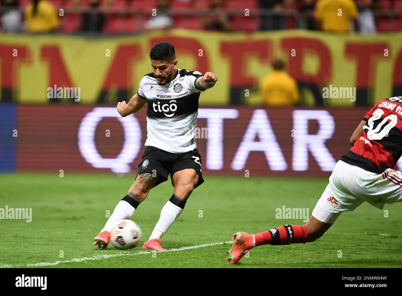 Jorge Recalde of Paraguay's Olimpia scores his side's opening goal ...
