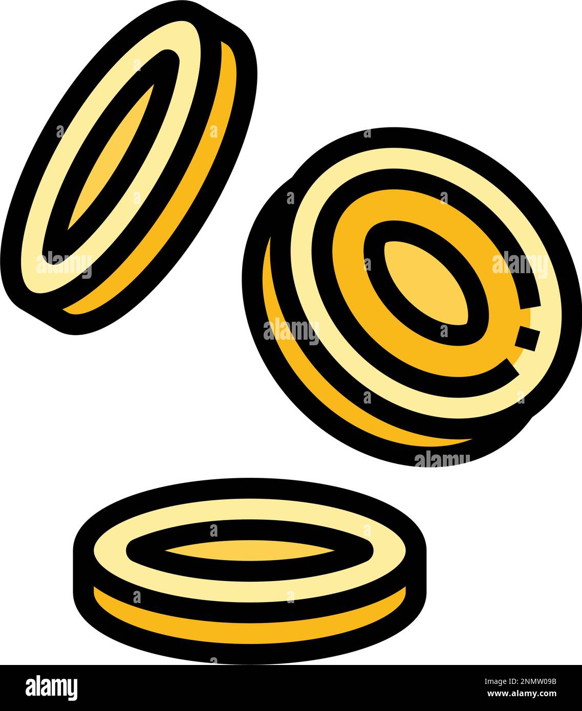 gold coin falling color icon vector illustration Stock Vector Image ...