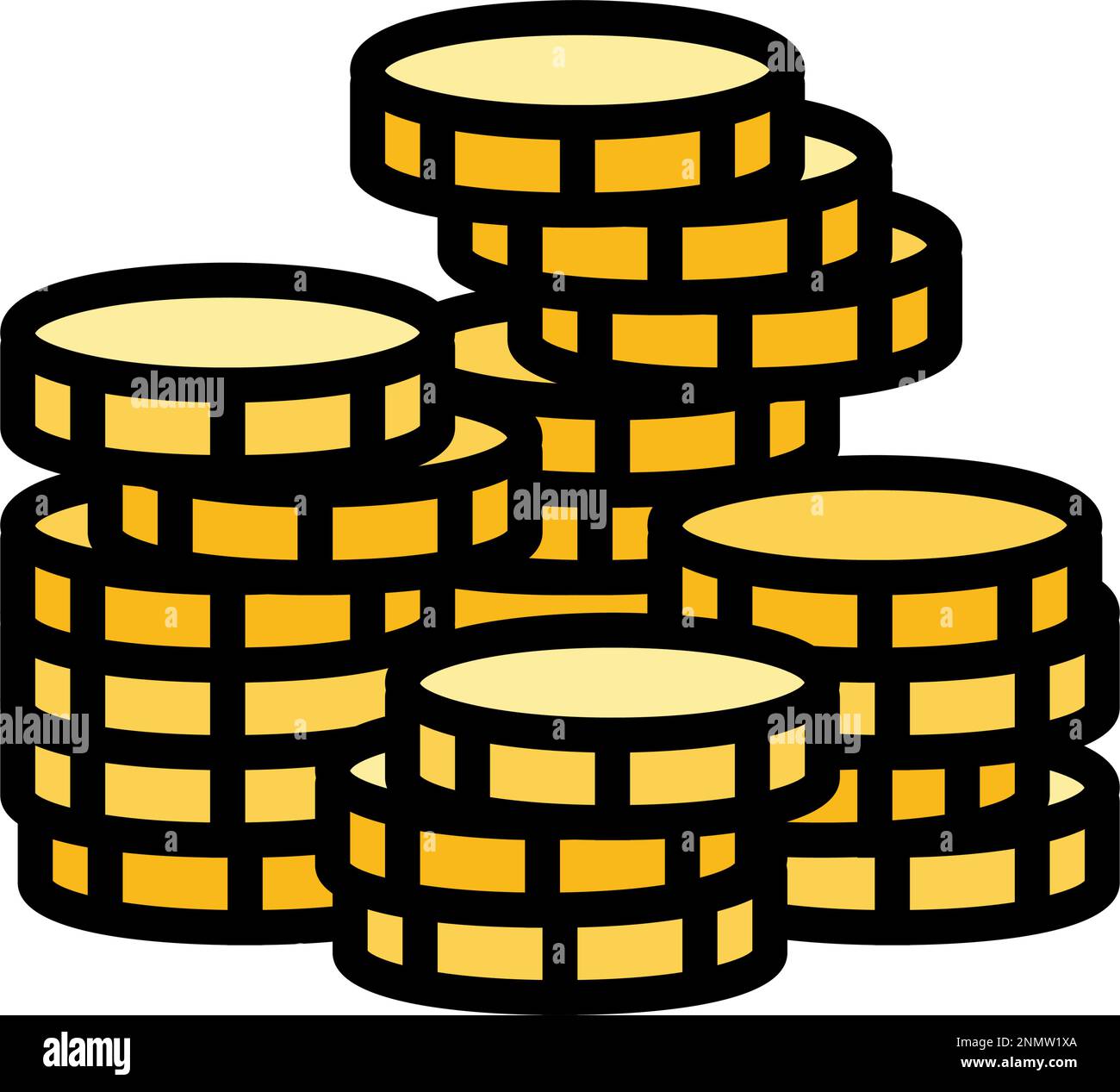 stack coin cash bank color icon vector illustration Stock Vector Image ...