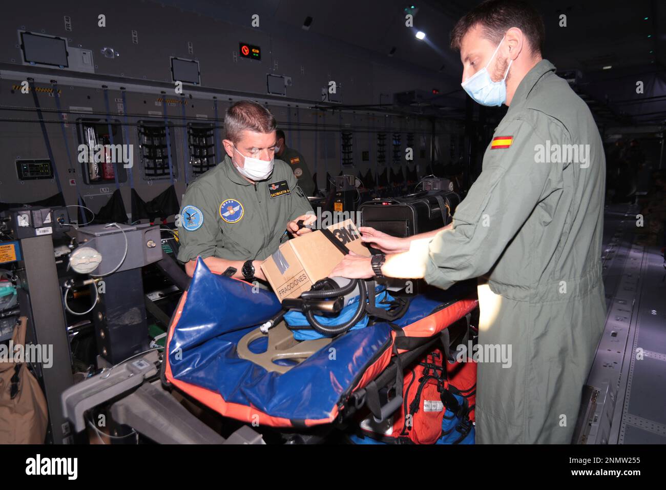 The military during the flight from Dubai to Kabul to evacuate the ...