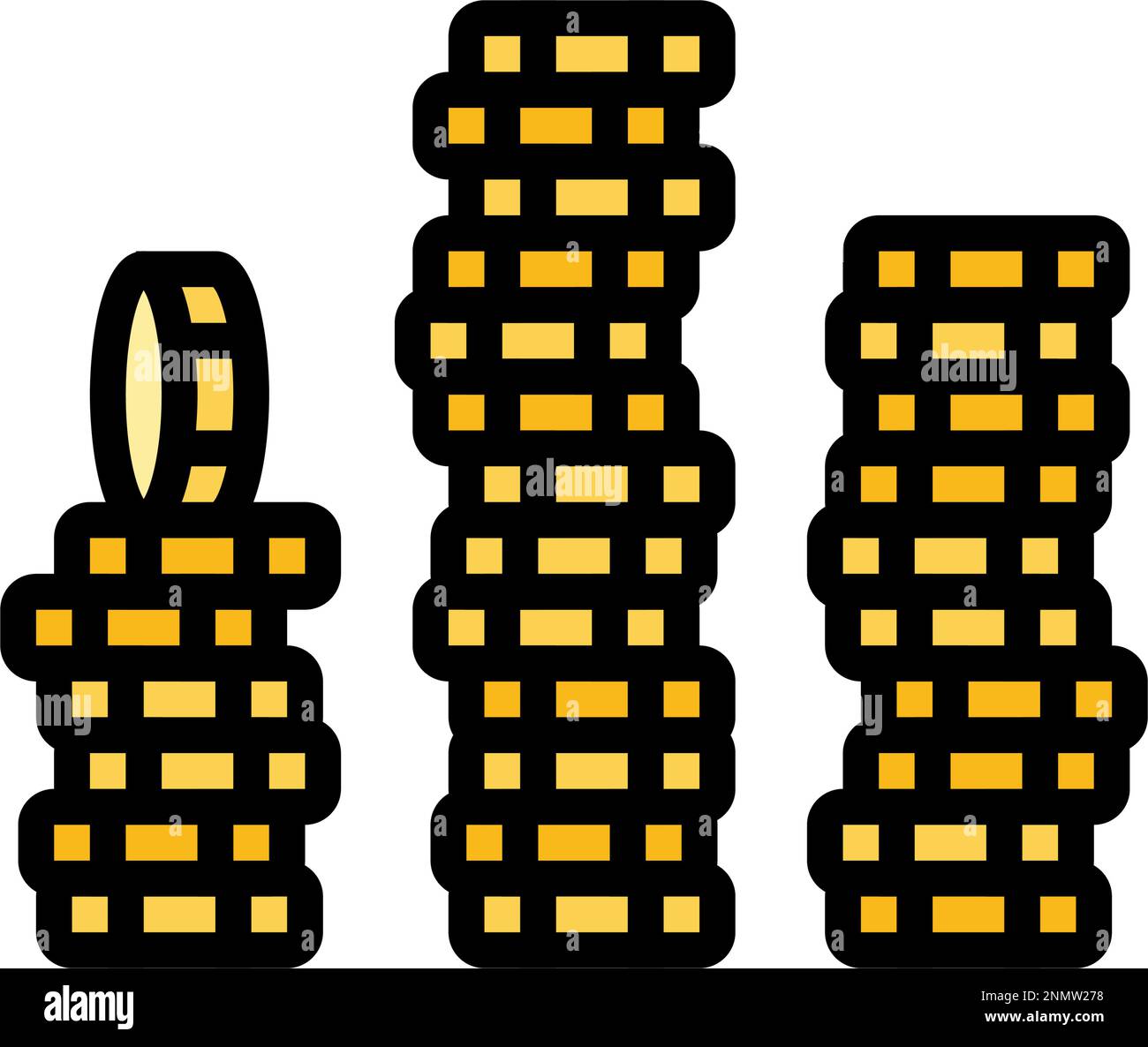 stack coin gold color icon vector illustration Stock Vector Image & Art ...